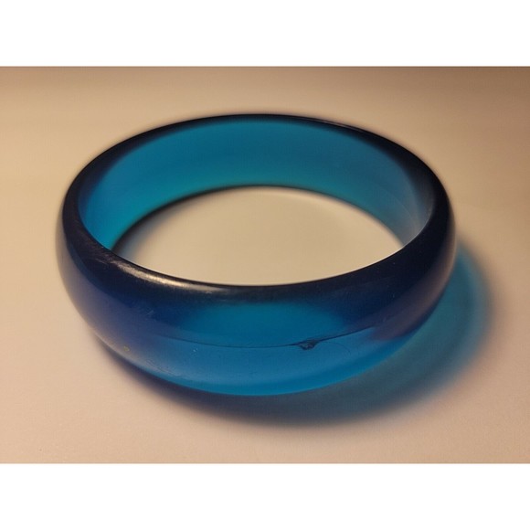 Vintage | Jewelry | Vintage Translucent Royal Blue Lucite Smooth Bangle ...